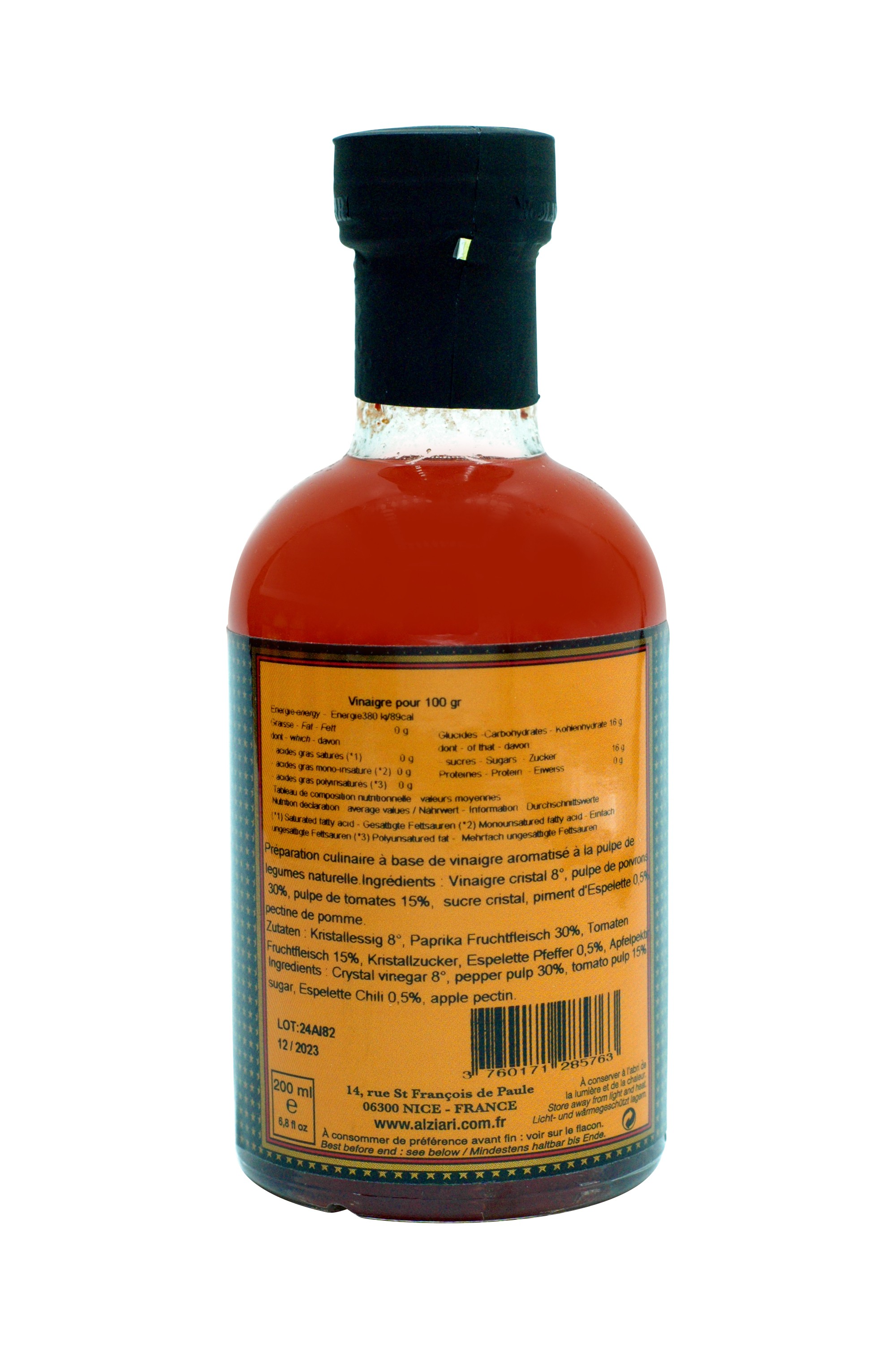 200 ml bottle Pepper & Espelette Chili pulp vinegar l - Vinegar - VINEGAR